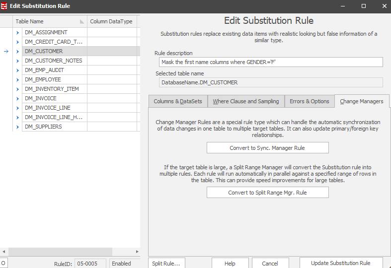 About Range Splitter Rules - Data Masker 6 - Product Documentation
