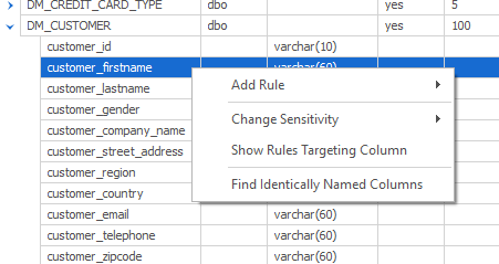 The Tables in Set Tab - Data Masker 6 - Product Documentation