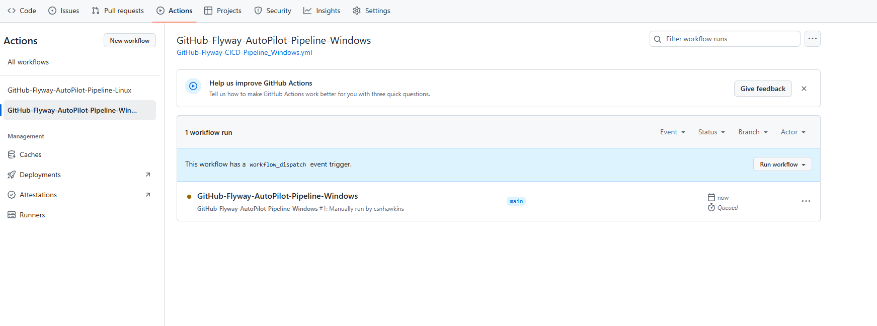 1. Deploying Your Changes via GitHub Actions - Redgate Flyway - Product Documentation