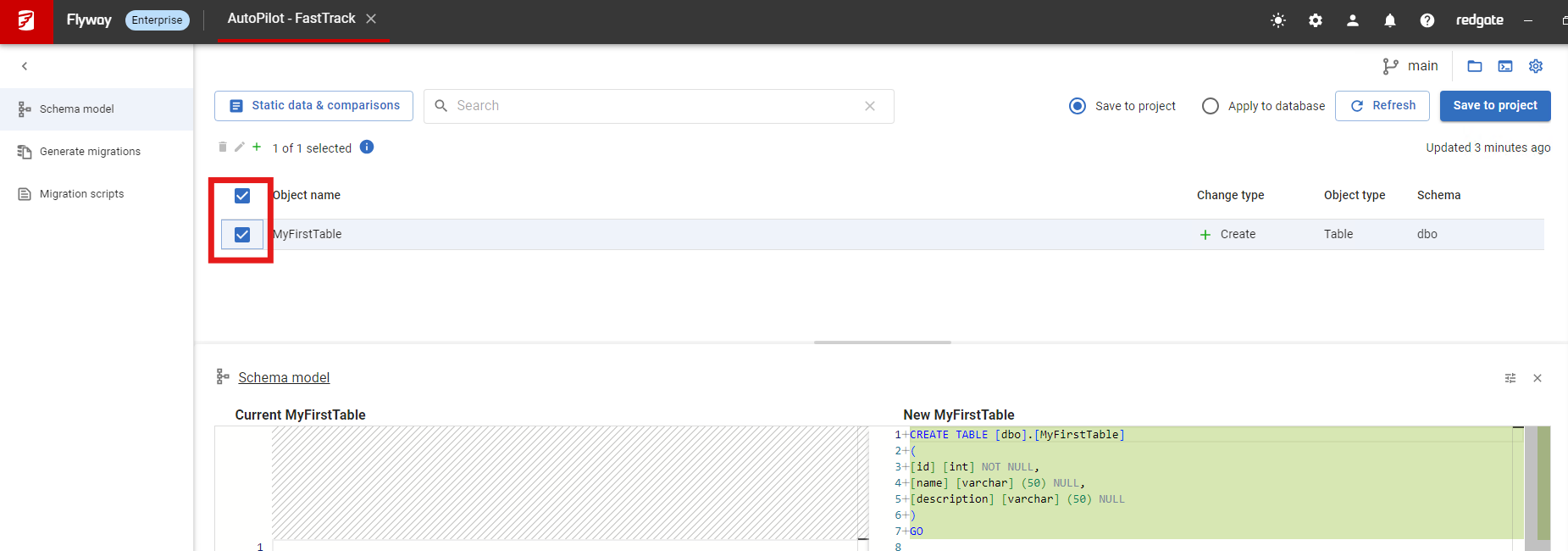 Using Flyway Autopilot: Capturing Schema - Redgate Flyway - Product Documentation