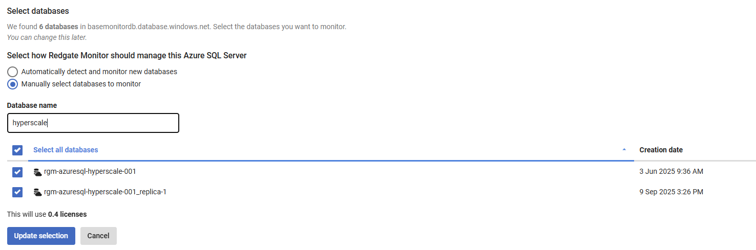 Azure SQL Database Hyperscale - Redgate Monitor 14 - Product Documentation