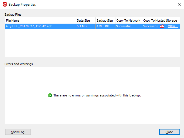 The Activity History - SQL Backup 9 - Product Documentation
