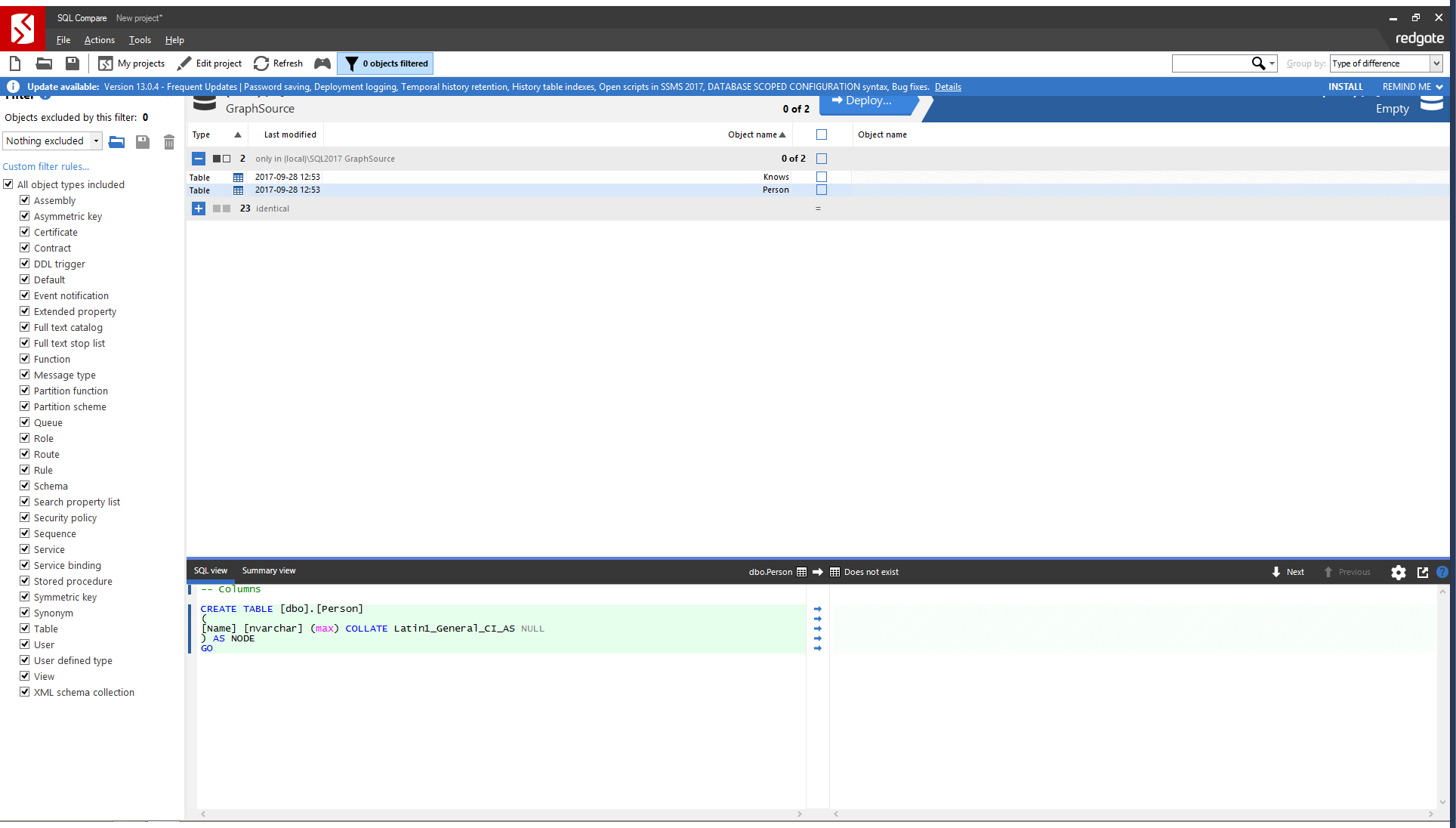 Using SQL Compare with SQL Graph - SQL Compare 16 - Product Documentation