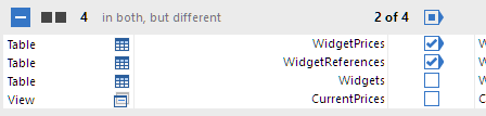 Viewing the comparison results - SQL Compare 14 - Product Documentation