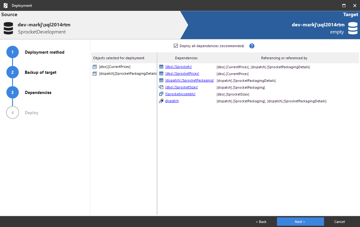 Using the Deployment Wizard - SQL Compare 15 - Product Documentation