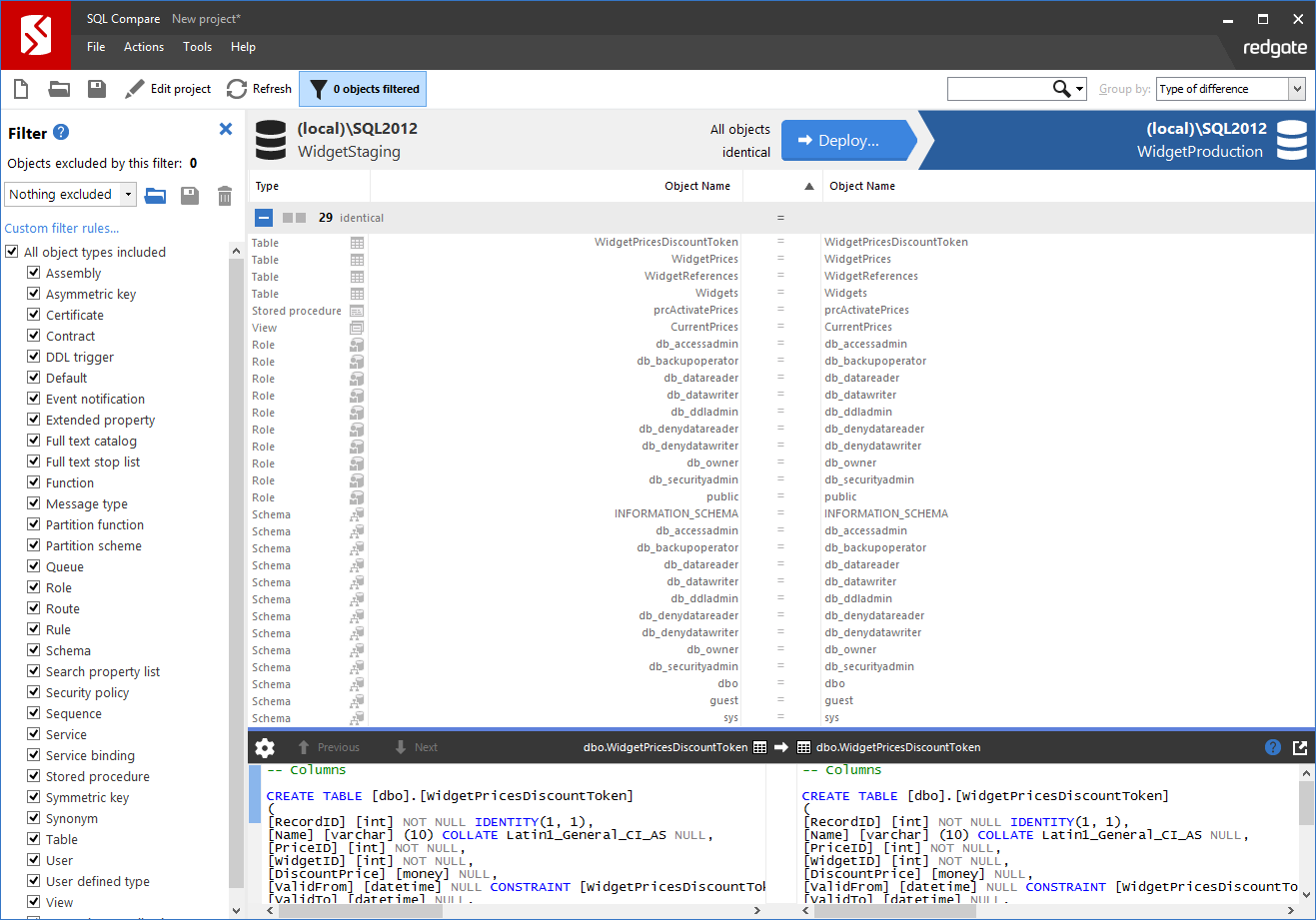 Worked example - using a scripts folder as a data source - SQL Compare 15 - Product Documentation