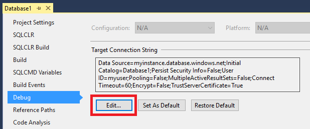 Working with a database hosted on Azure - SQL Change Automation 3 - Product Documentation