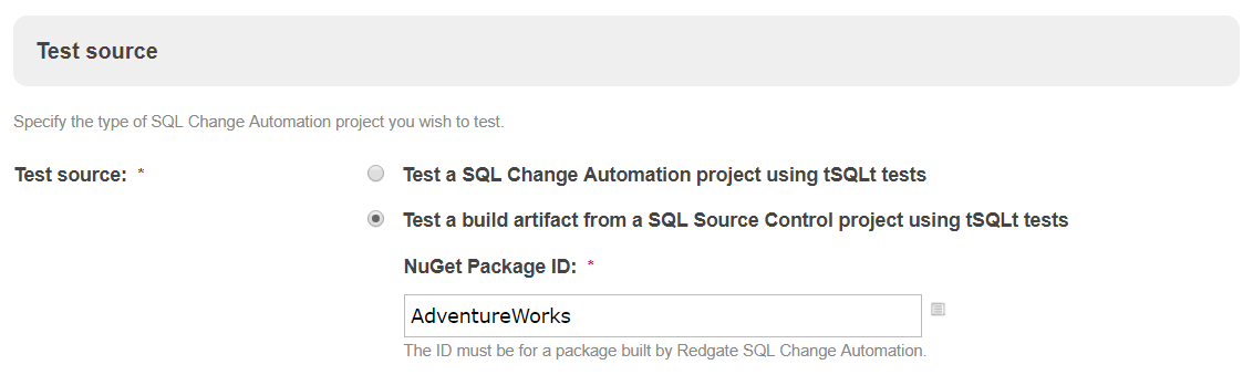 Use the TeamCity plugin with a SQL Source Control Project - SQL Change Automation 5 - Product ...
