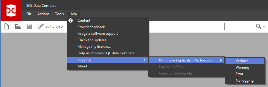 Logging and log files - SQL Data Compare 15 - Product Documentation
