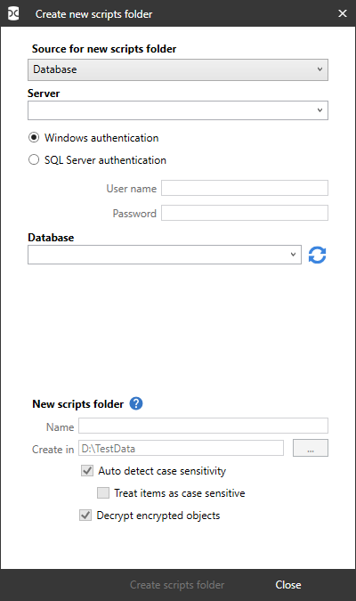 Setting data sources - SQL Data Compare 14 - Product Documentation