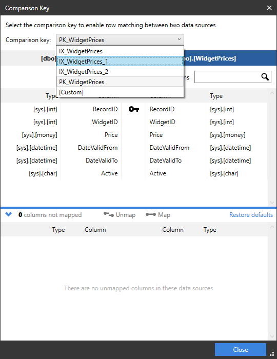 Selecting tables and views - SQL Data Compare 14 - Product Documentation