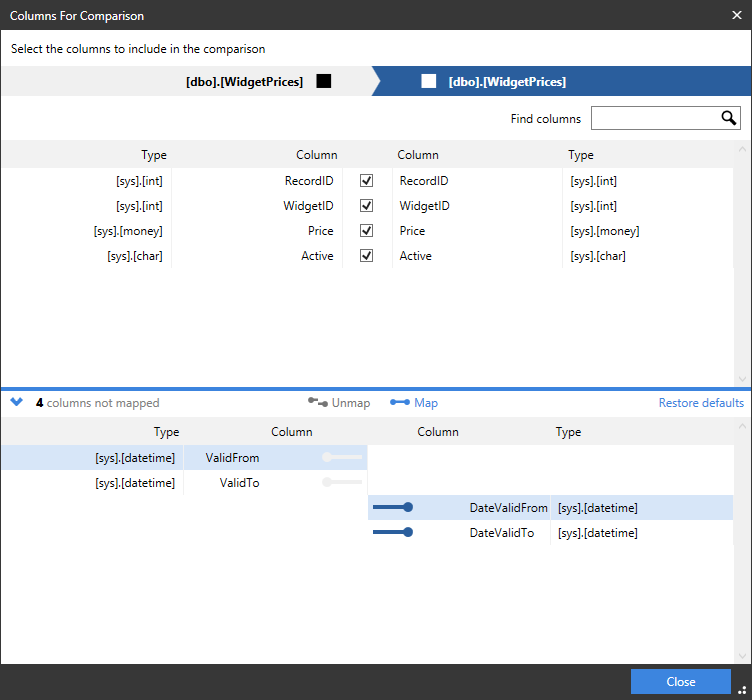 Worked example - deploying data in two databases - SQL Data Compare 15 - Product Documentation