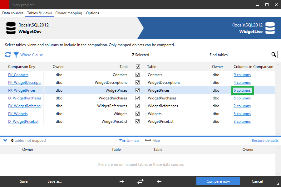 Worked example - deploying data in two databases - SQL Data Compare 15 ...