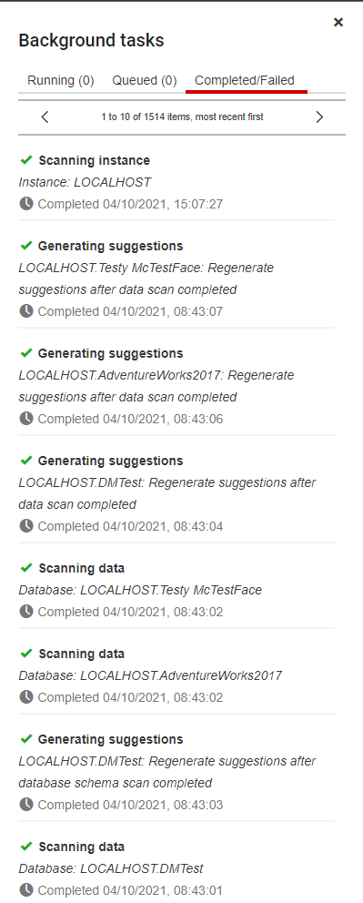 Background Operations - SQL Data Catalog - Product Documentation