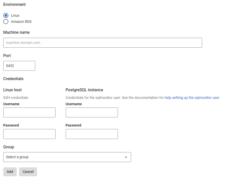 Adding Postgresql On Linux Sql Monitor 13 Product Documentation