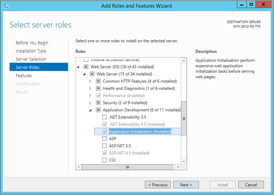 Enabling Application Initialization in IIS - SQL Monitor 7 - Product Documentation