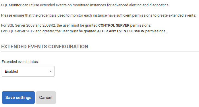 Extended Events - SQL Monitor 8 - Product Documentation
