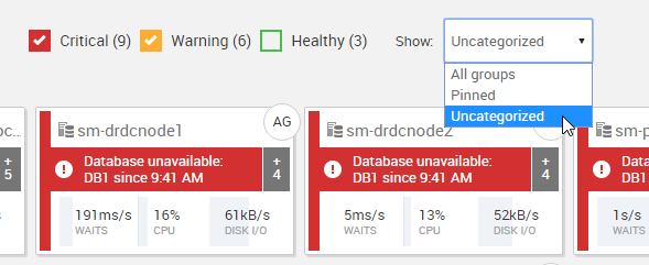 Global dashboard - SQL Monitor 9 - Product Documentation