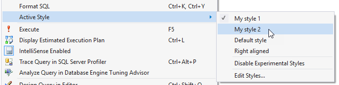 Using styles - SQL Prompt 8 - Product Documentation