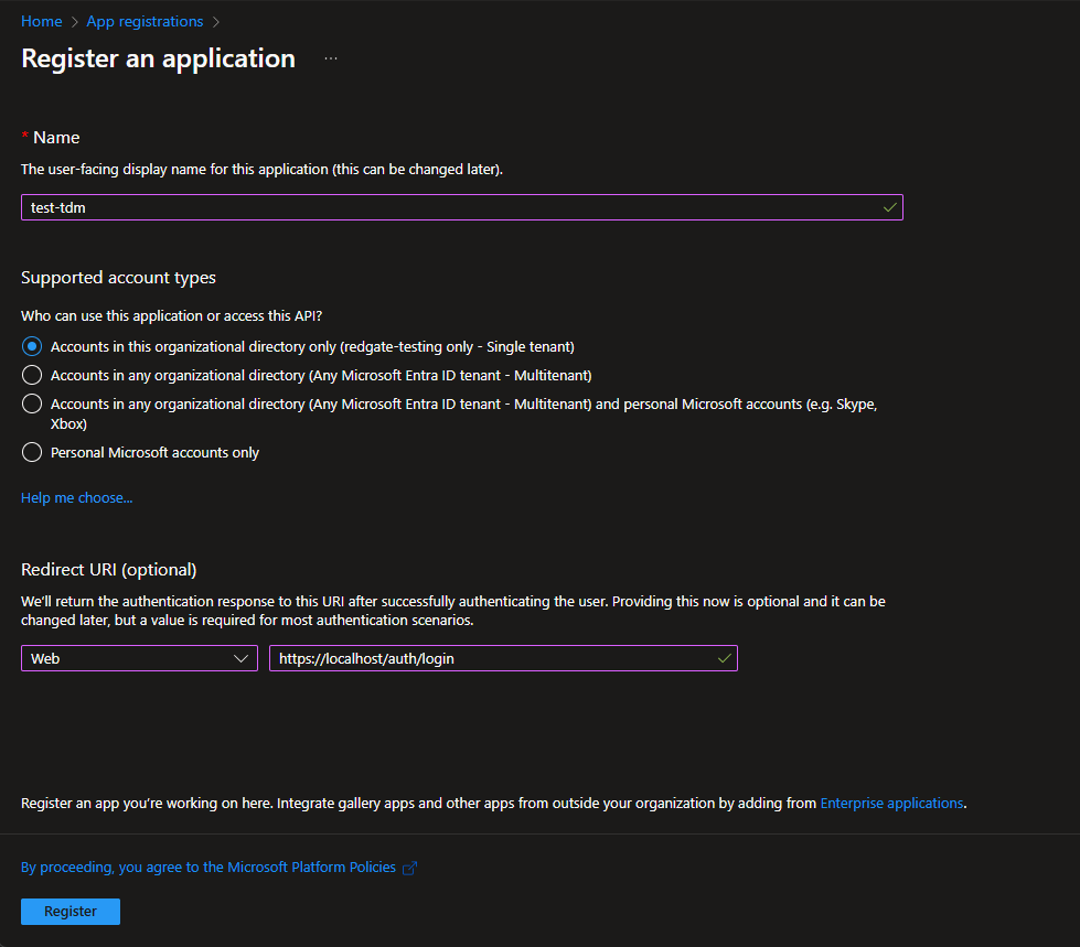 Setting Up Authentication Redgate Test Data Manager Product Documentation