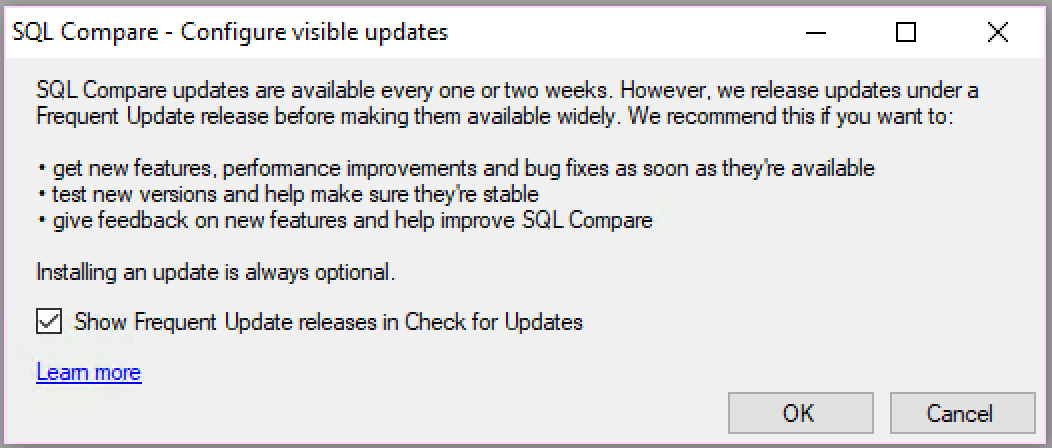 Choosing frequent updates - All products - Product Documentation
